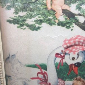 Vintage | Wall Decor | Vintage Framed Print Nursery Rhyme Mother Goose ...